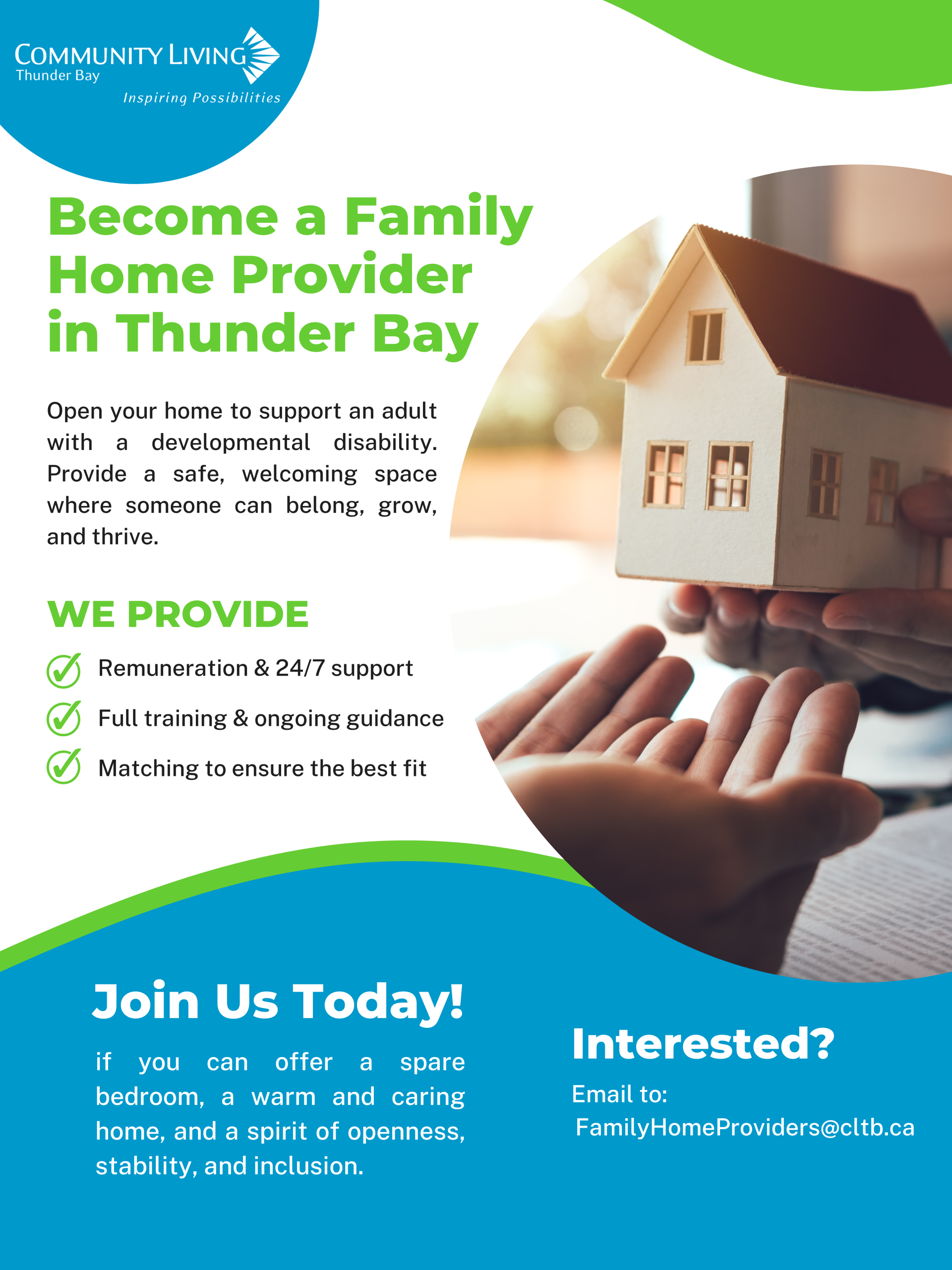 Become a Family Home Provider in Thunder Bay - Community Living TB